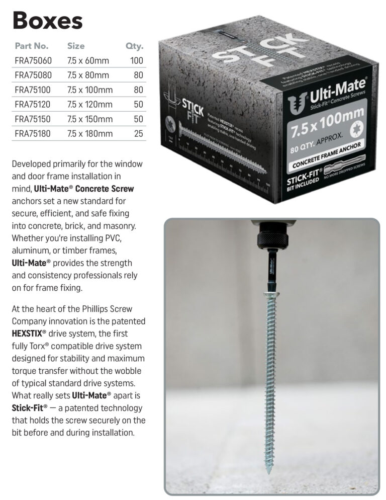 Ulti-Mate® Concrete Screws - Phillip Screw Co.
